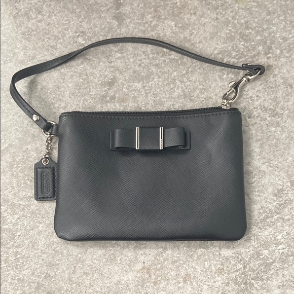 Coach | Bags | Coach Darcy Bow Leather Wristlet Euc | Poshmark